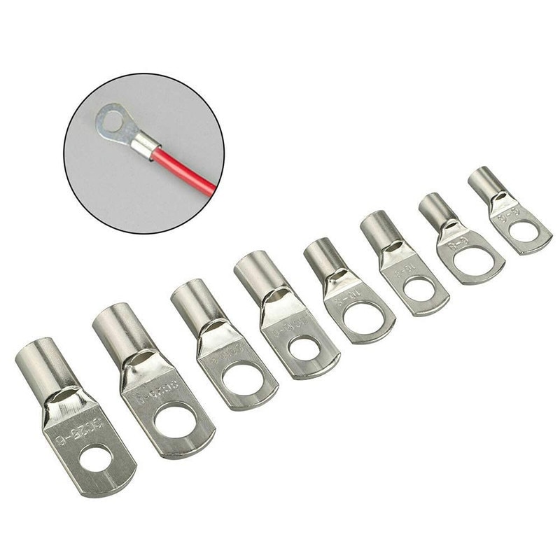 Set 60 terminale cabluri electrice, Cupru, 8 Dimensiuni, Argintiu - eMAG.ro