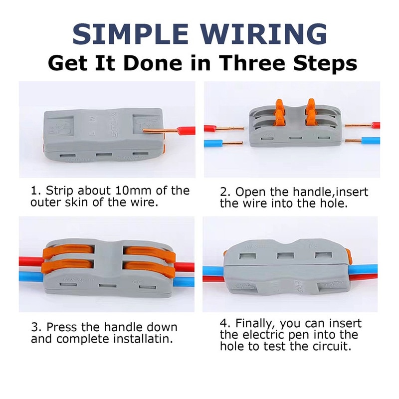 Set 34 conector cablu parghie rapida, Policarbonat, 1 Cale, Gri ...