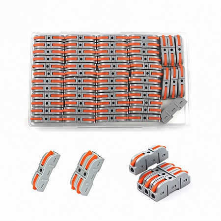 Set 60 conectori cabluri parghie rapida, Policarbonat, 1 Cale, Gri ...