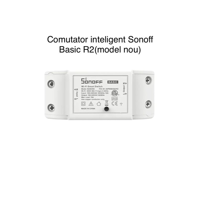 WiFi Smart суич Sonoff Basic R2, нов модел, бял, безжичен - eMAG.bg