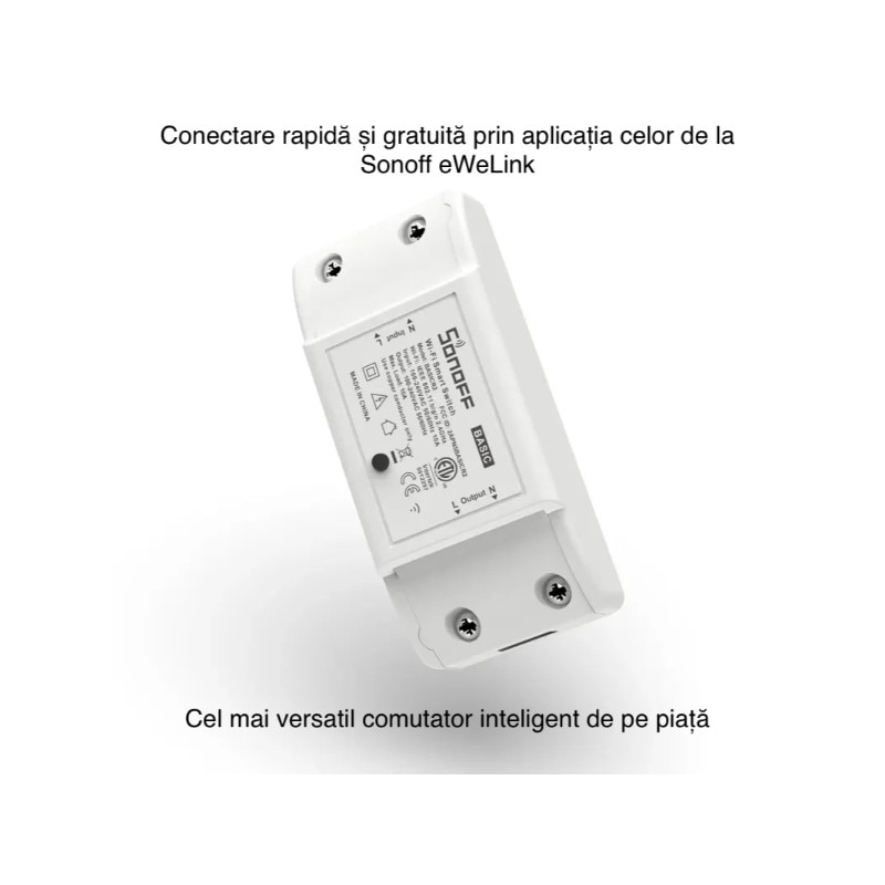 WiFi Smart суич Sonoff Basic R2, нов модел, бял, безжичен - eMAG.bg