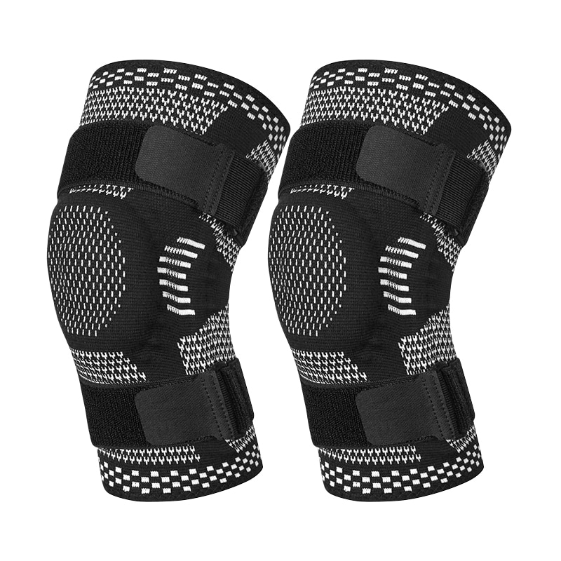 Set 2 genunchiere sport cu curele de menisc, JESWO, M, Gri inchis - eMAG.ro