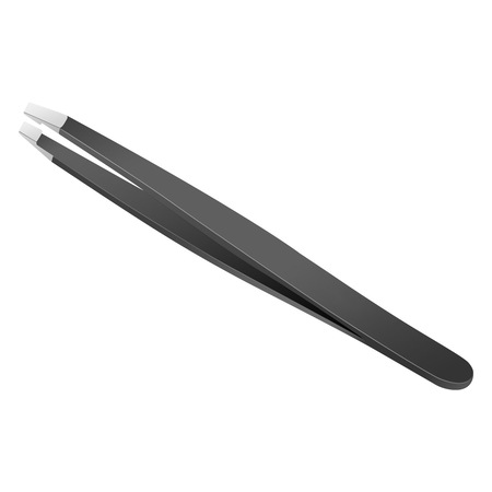 Penseta profesionala cu varf inclinat, Inox, Negru - eMAG.ro