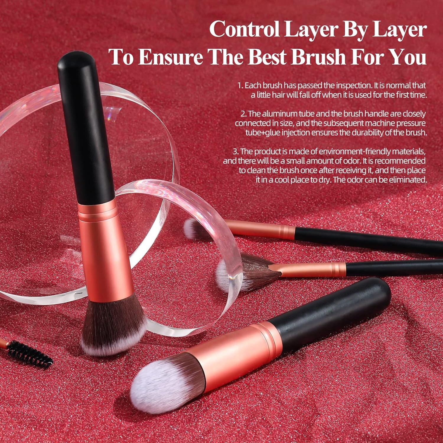 Set de 14 pensule de machiaj cu carcasa, Roz/Negru - eMAG.ro