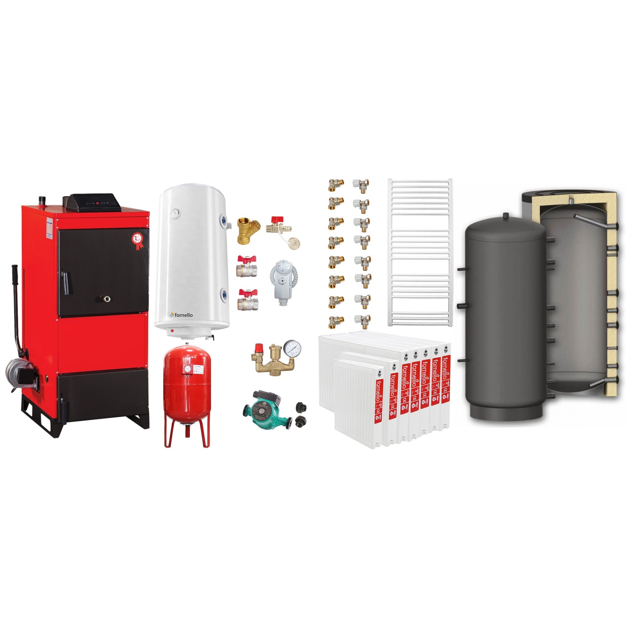 Set Centrala pe combustibil solid Fiama D2-60 Putere 70 kW, cu ...