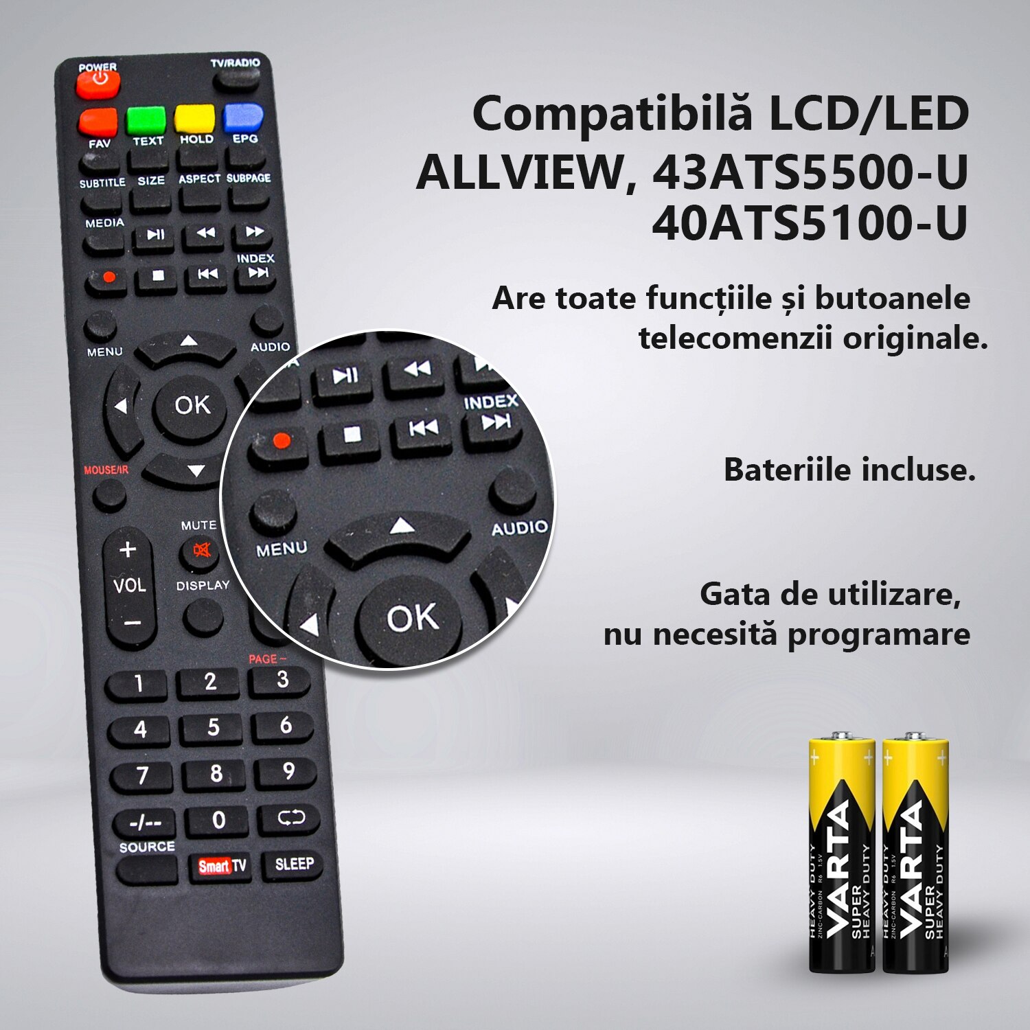 Telecomanda TV Compatibila Allview, 40ATS5100-U, 43ATS5500-U Bocu ...