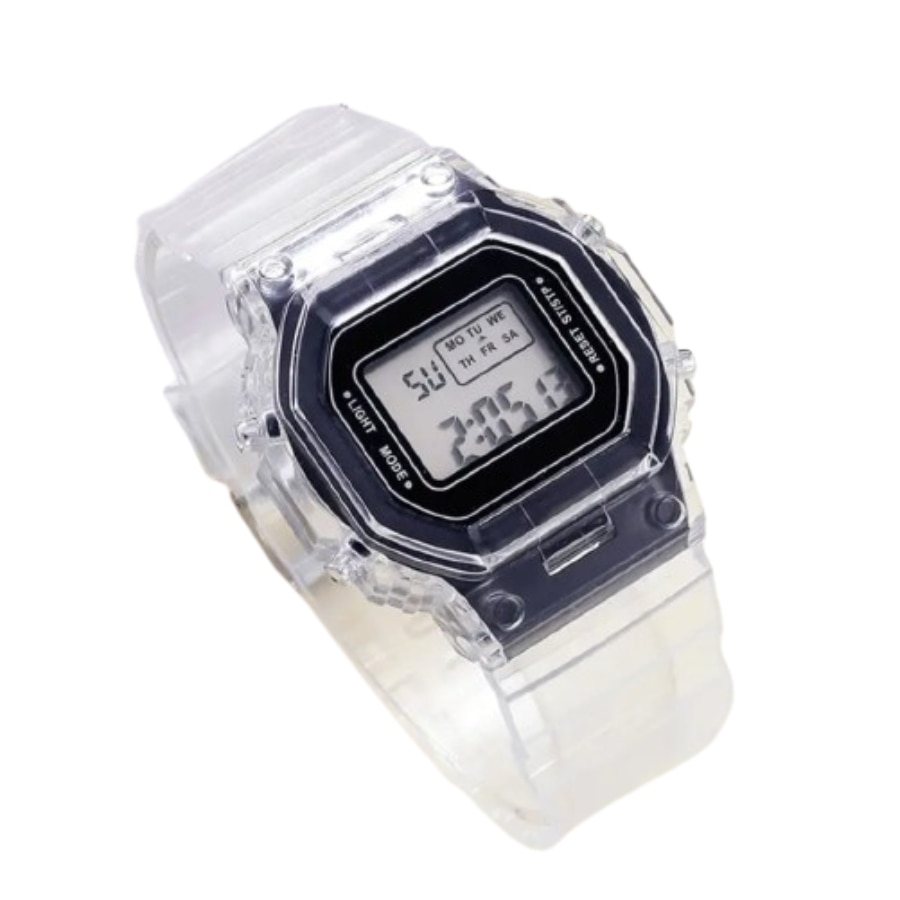 Ceas digital LED Sport barbati, curea transparenta - eMAG.ro