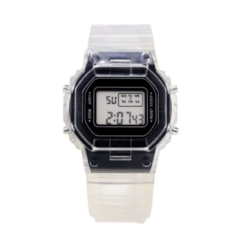 Ceas digital LED Sport barbati, curea transparenta - eMAG.ro