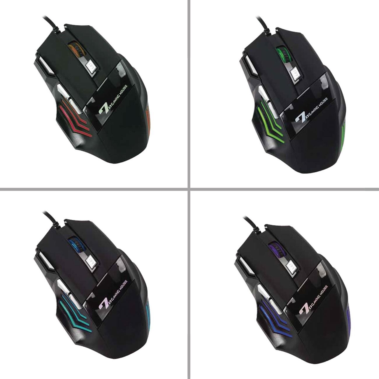 Mouse cu fir, Gaming, RGB 3600 dpi JMB, Negru - eMAG.ro