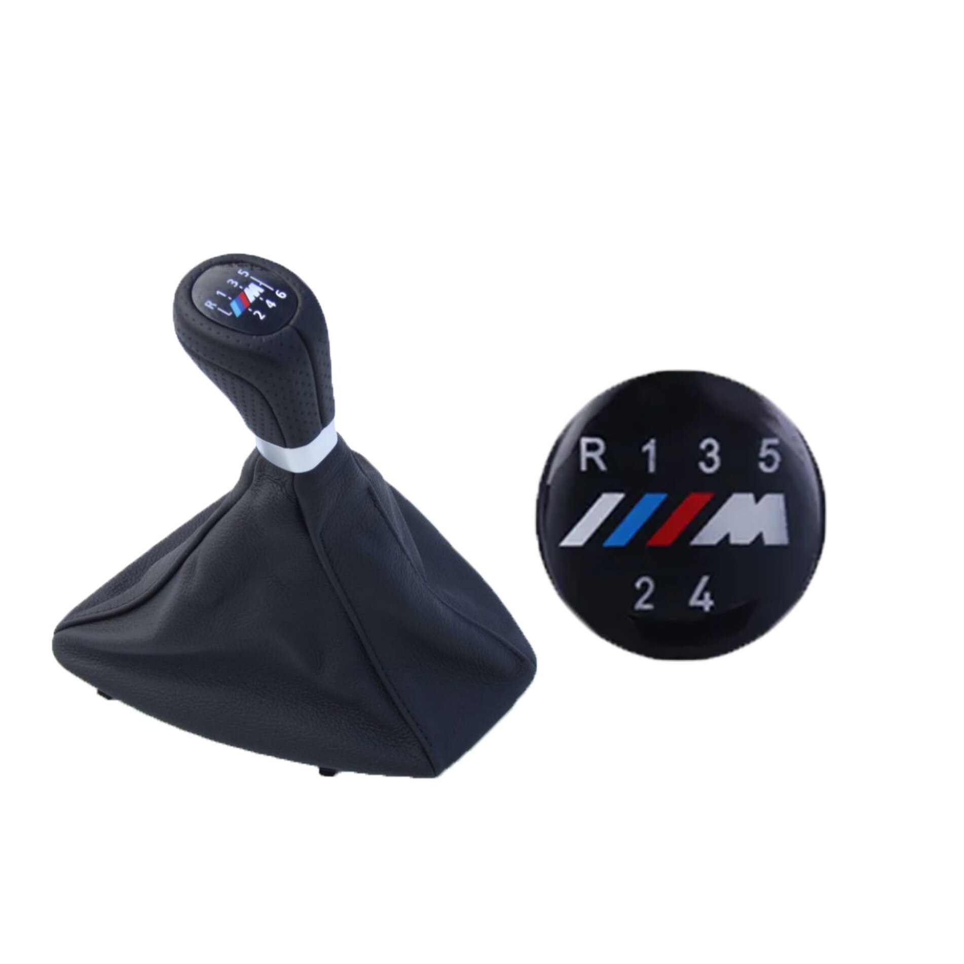 Кожена топка за скоростен лост с маншон, BMW М 1 3 E30 E36 E46 E90 E91 E92 E93 E81 E82 E87 E88 ...