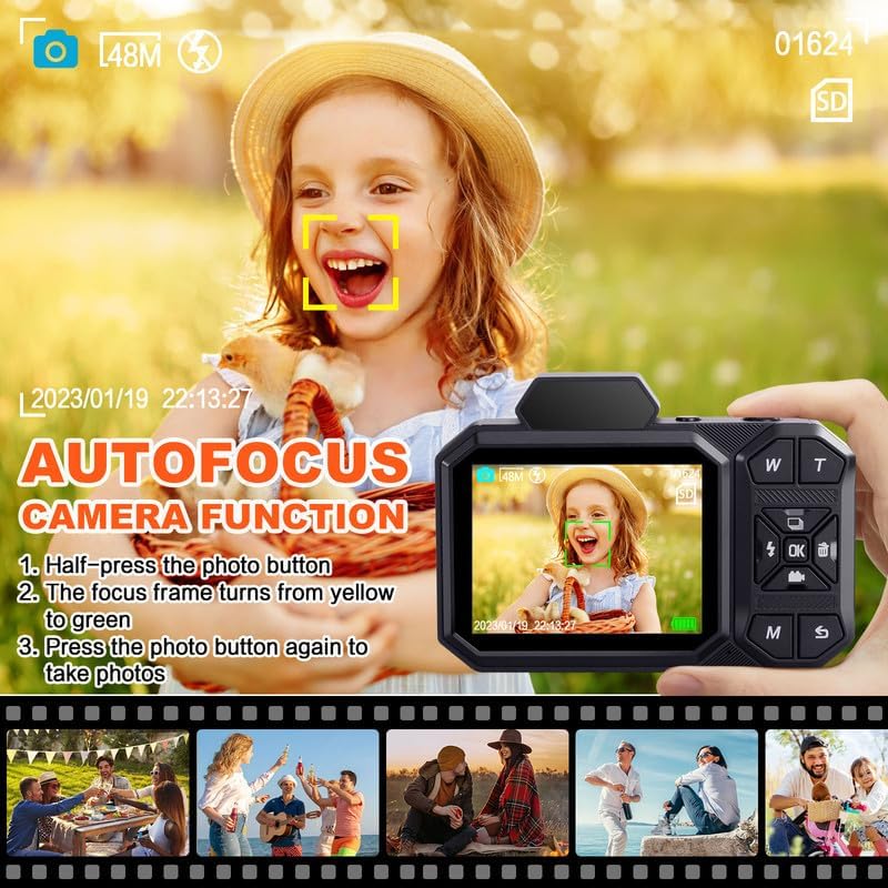 Aparat foto digital, Excitat®, 48MP - Vlog 4K, 2500Mh, 65 milioane de ...