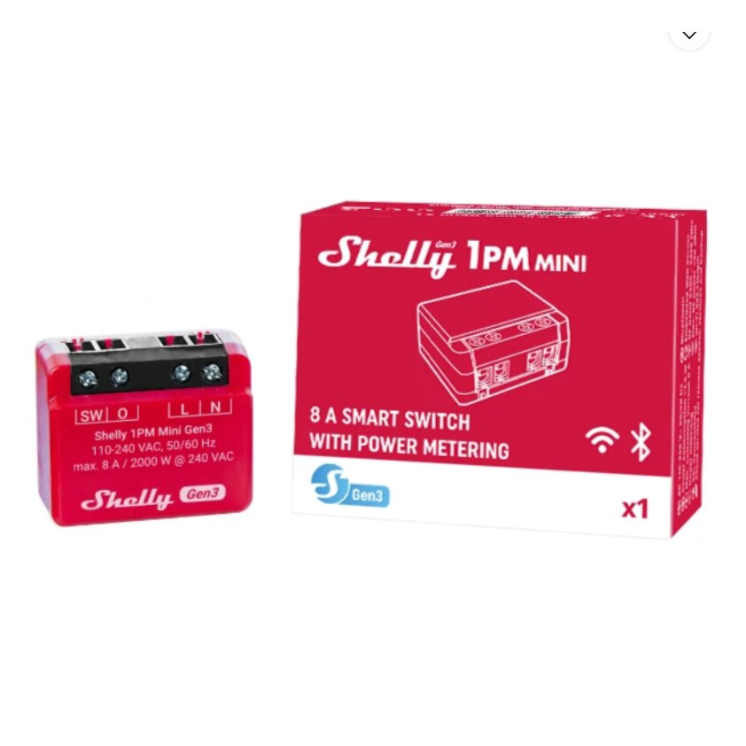 Releu inteligent Shelly Plus 1PM Mini GEN3, 1 canal, 8A - eMAG.ro