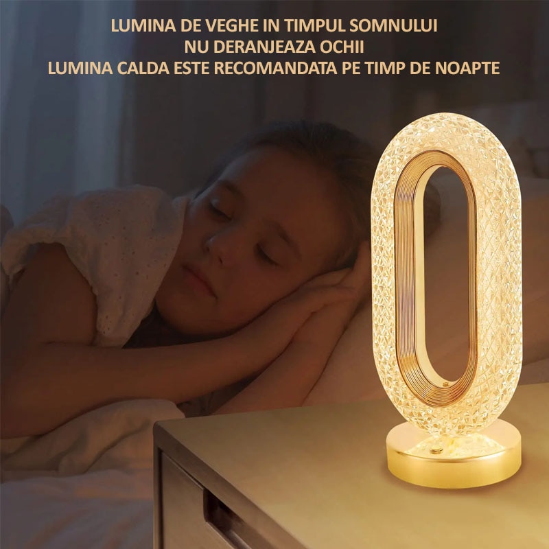 Lampa LED decorativa, NEXTLY, veioza din cristal acrilic, lumina ...