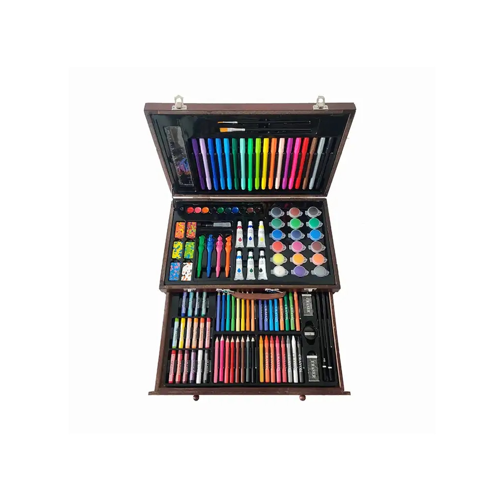 Set pentru desen si pictura Ælements®, creioane, acuarele, cutie ...