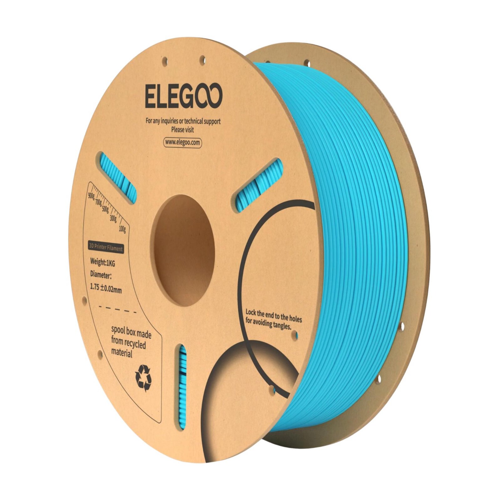 Rola filament, PLA, 1.75 mm, Albastru deschis, Elegoo - eMAG.ro