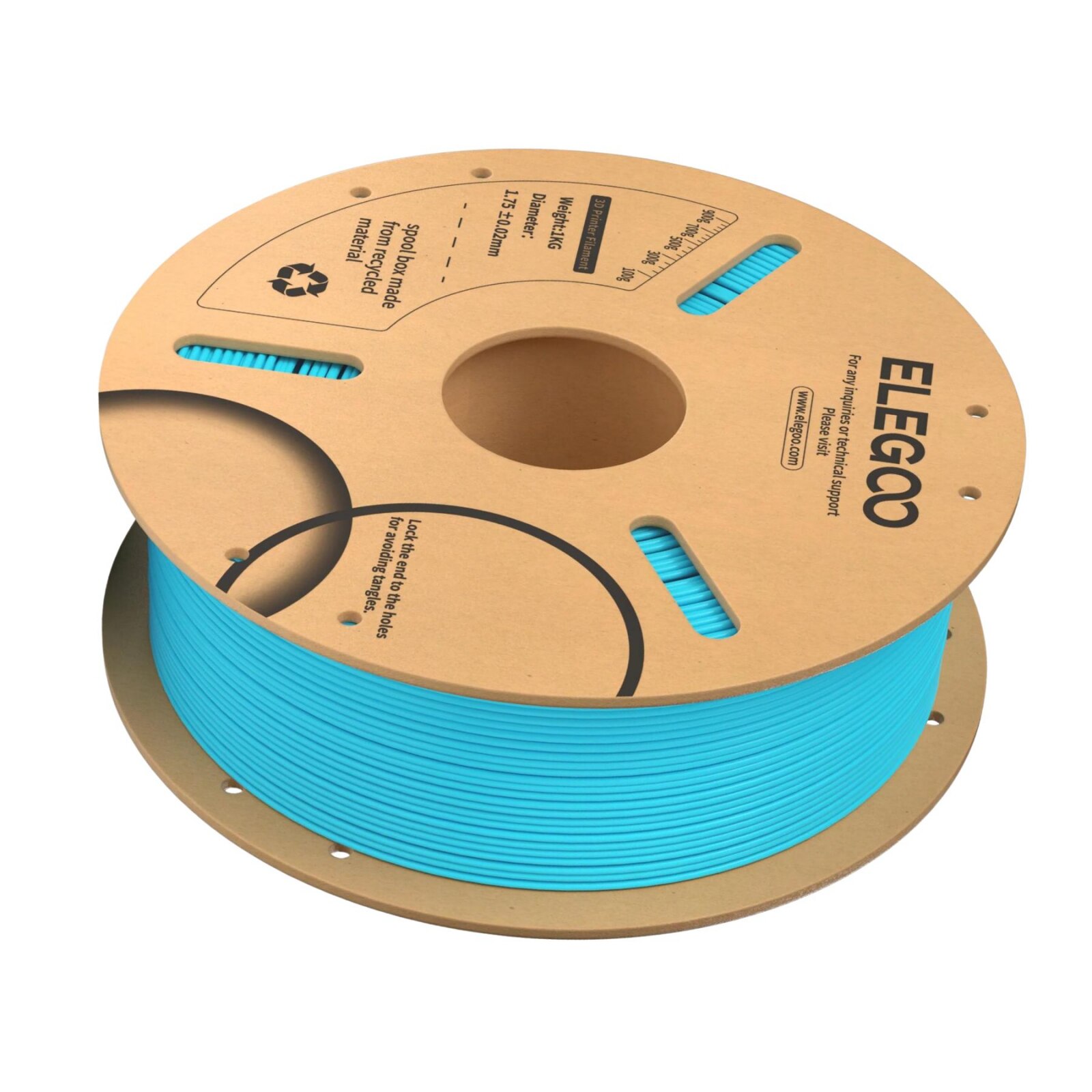 Rola filament, PLA, 1.75 mm, Albastru deschis, Elegoo - eMAG.ro