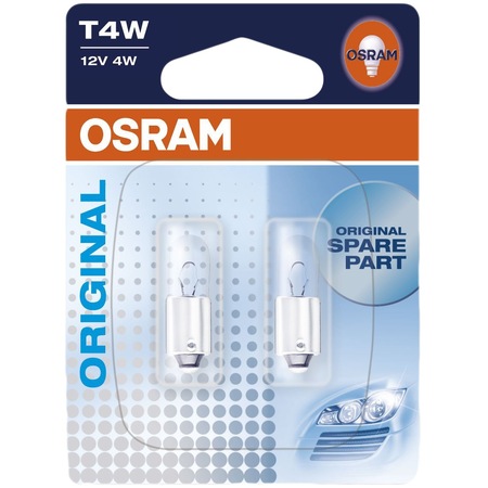 Комплект 2 халогенни крушки Osram T4W, 12V, 4W - eMAG.bg