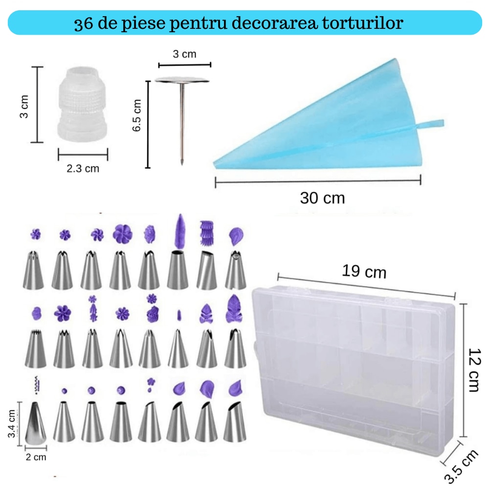 Salestore.ro® Patisserie/Confectionery Set 35 части, форми за украса и ...