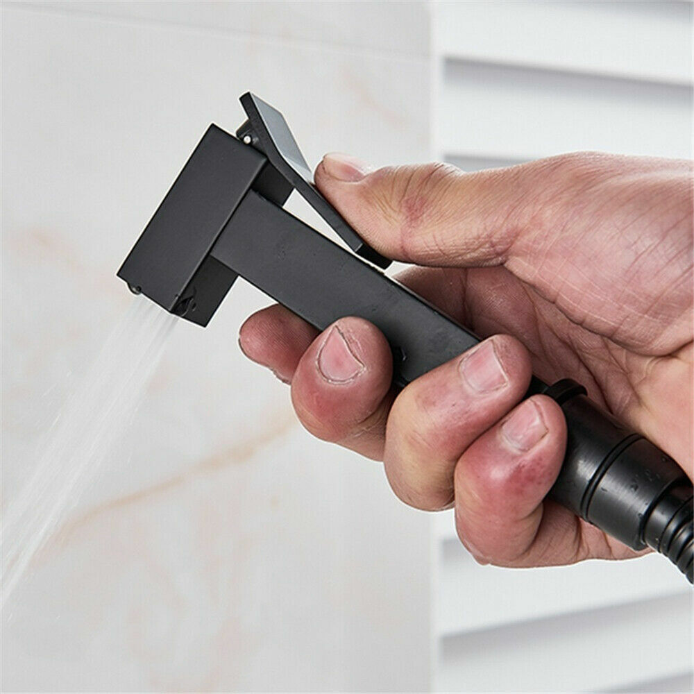 Dus igienic baie, Mixer apa Calda si Rece, Finisaj negru mat ...