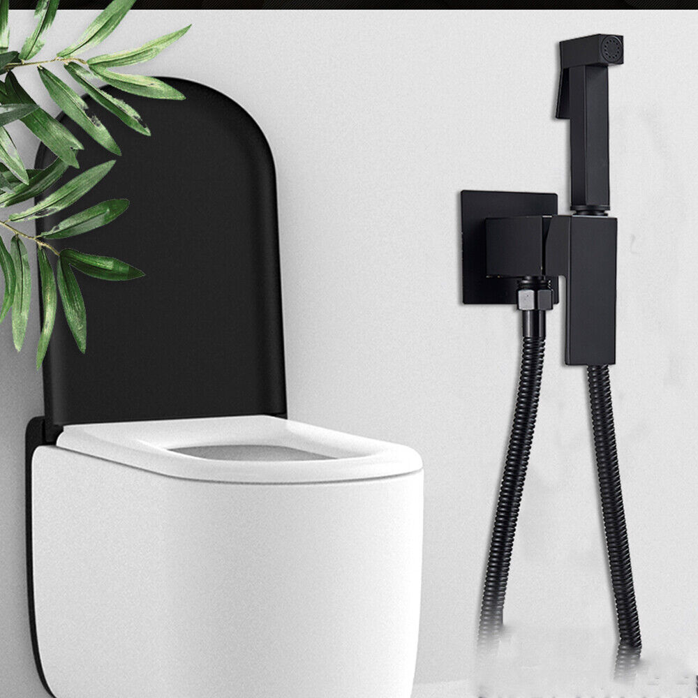 Dus igienic baie, Mixer apa Calda si Rece, Finisaj negru mat ...