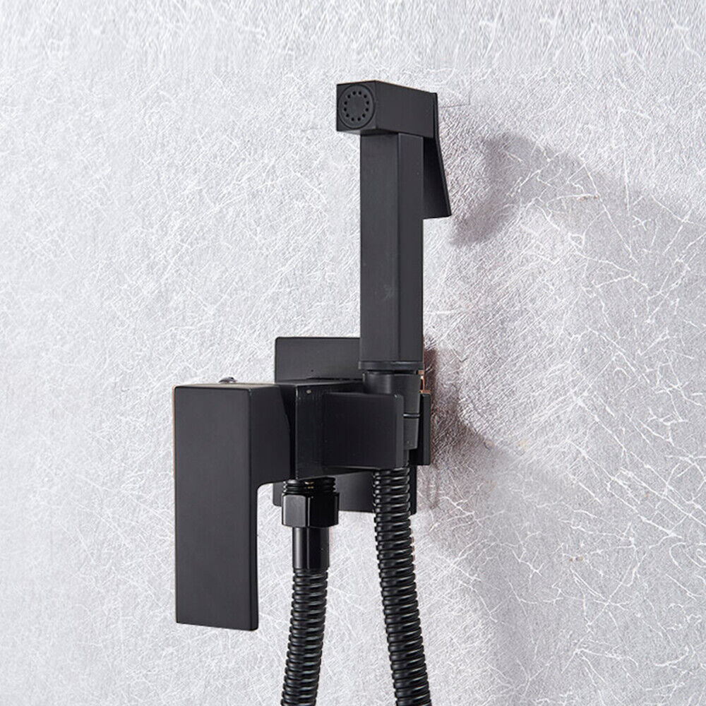 Dus igienic baie, Mixer apa Calda si Rece, Finisaj negru mat ...