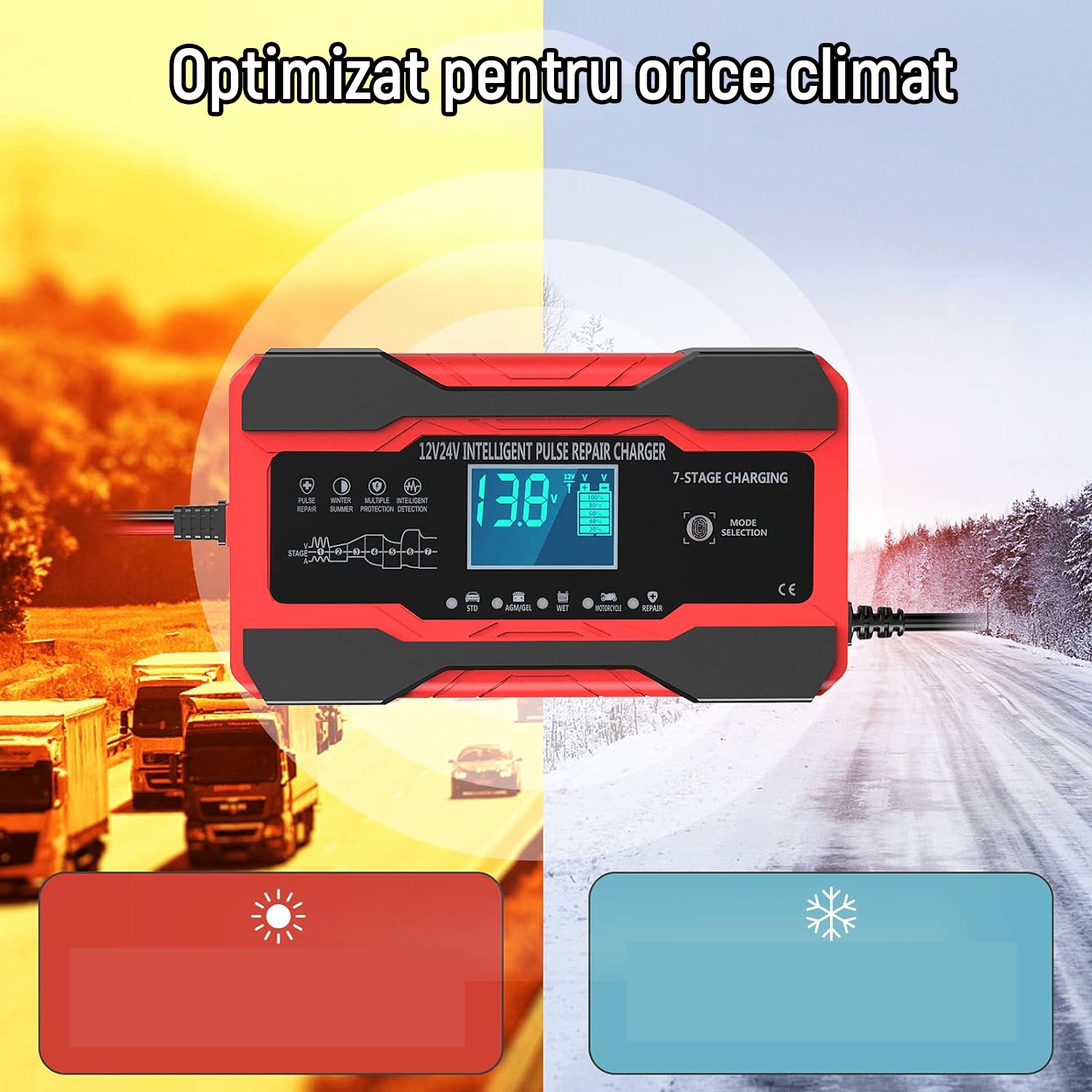 Redresor auto inteligent, cu functie de reparare/desulfatare, 12V/10A ...