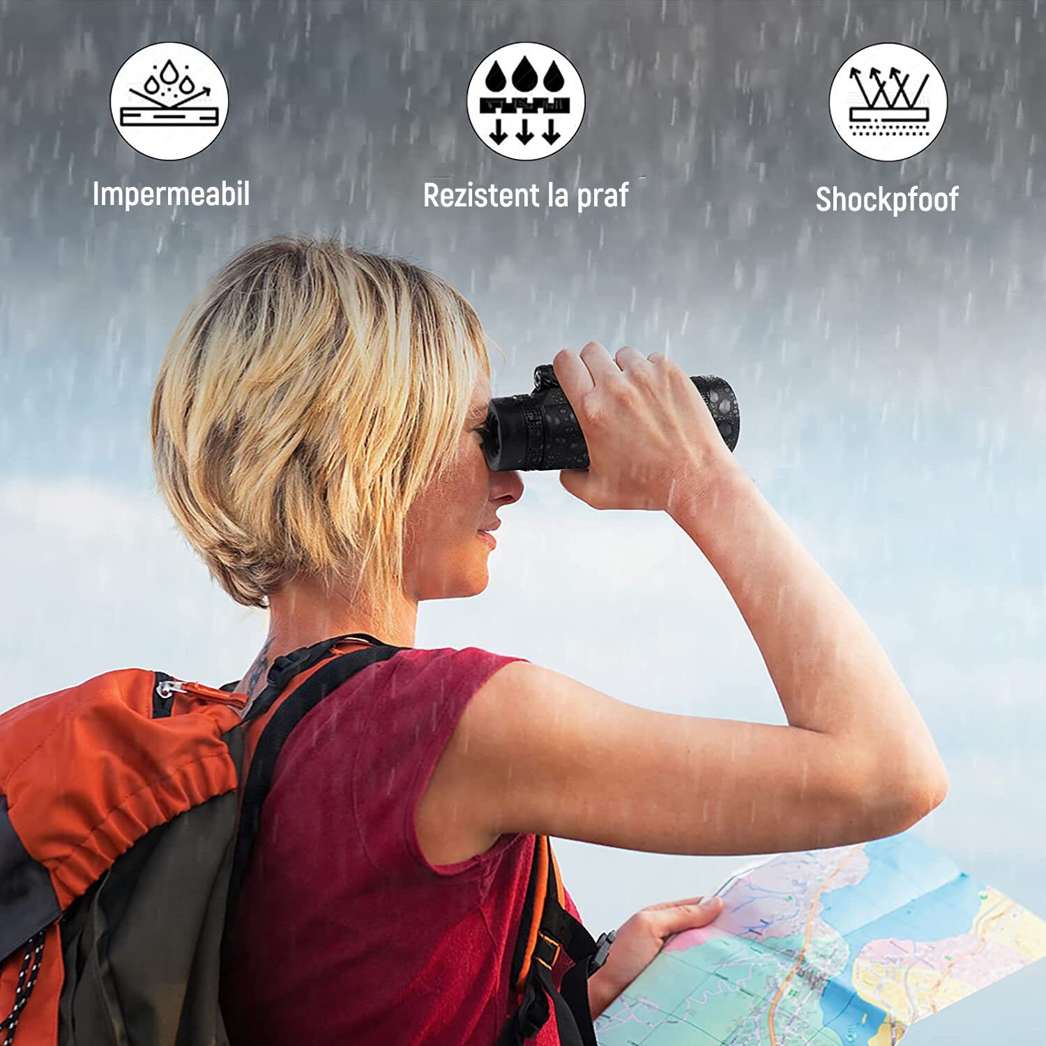 Monoclu Telescop profesional HD 80X100 de Inalta Definitie cu Suport ...