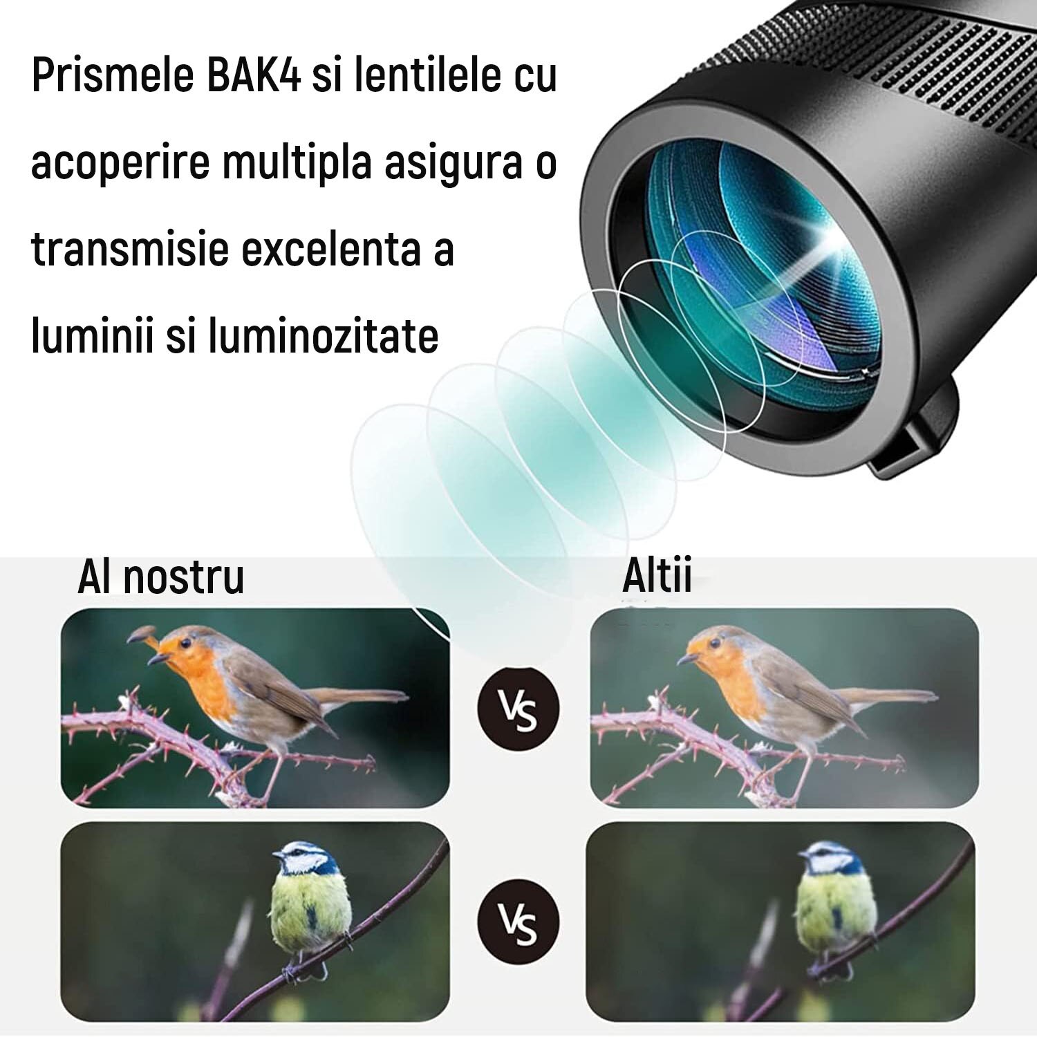 Monoclu Telescop profesional HD 80X100 de Inalta Definitie cu Suport ...