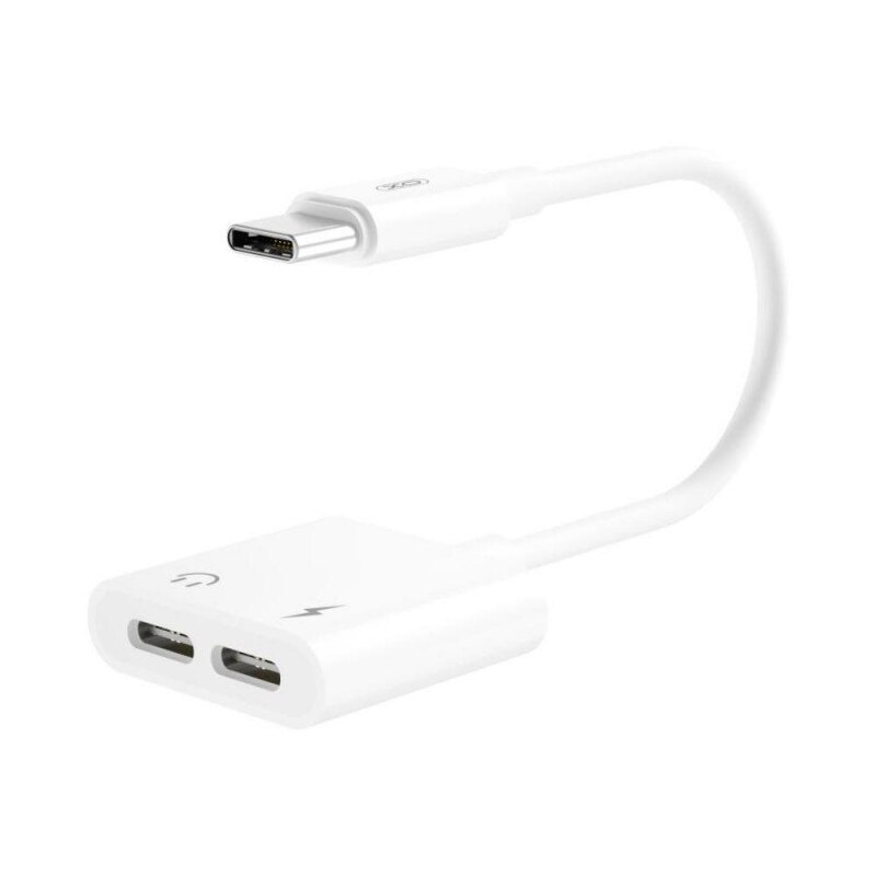 Cablu adaptor conector USB type C - 2x USB type C 0.2m 2A alb XO-NB172C - eMAG.ro