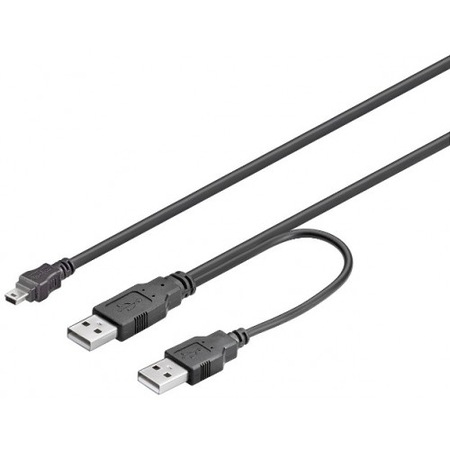 Cablu 2x USB A tata la mini USB tata 1.8m Goobay - eMAG.ro
