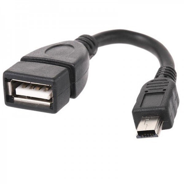 Cablu adaptor OTG mini USB 5 pini tata la USB A mama 10cm pentru casele ...