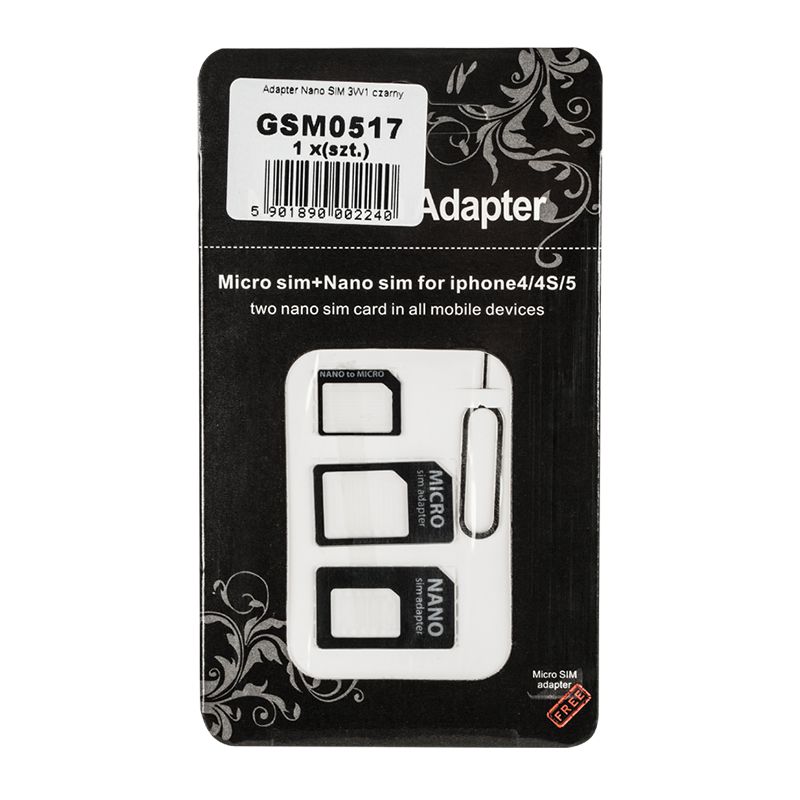 Adaptor 3in1 nanoSIM-microSIM/SIM microSIM-SIM normal - eMAG.ro