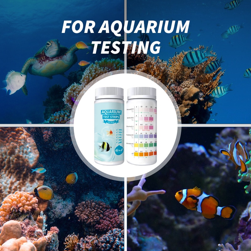 Test apa, JENUOS®, 100 Benzi de testare 6 in 1, clor liber/clor total ...