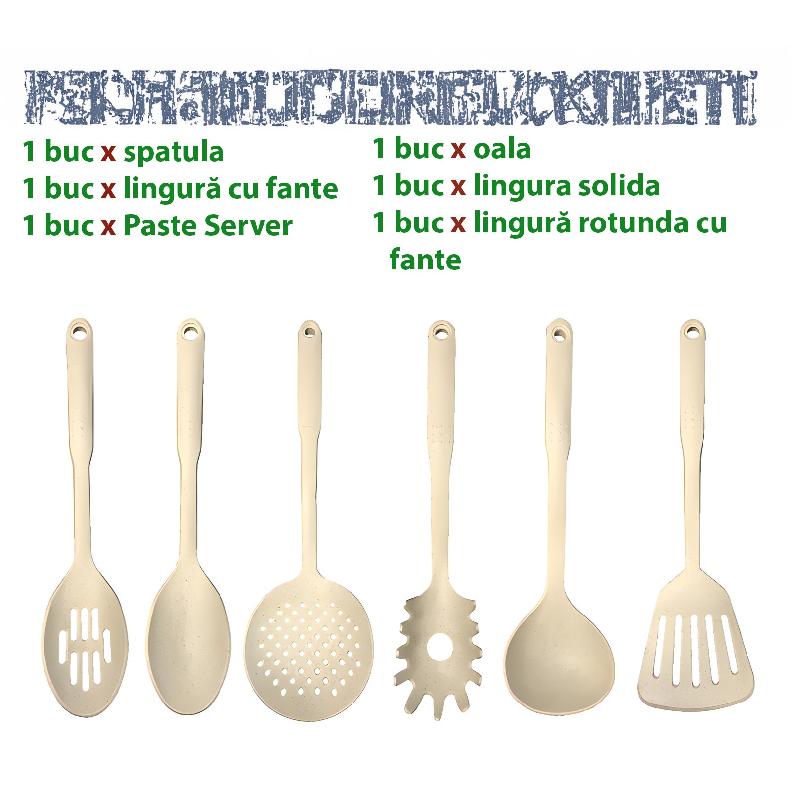 Set de 6 bucati de bucatatie, rezistente la caldura, ecologice ...