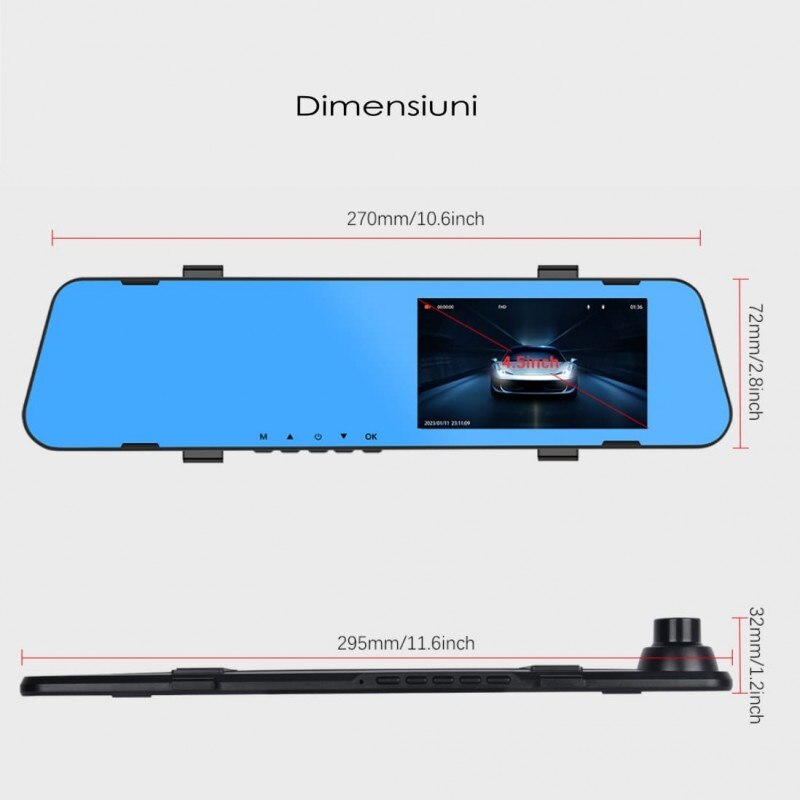 Camera auto DVR incorporata in oglinda INOVA®, duala, camera marsarier ...