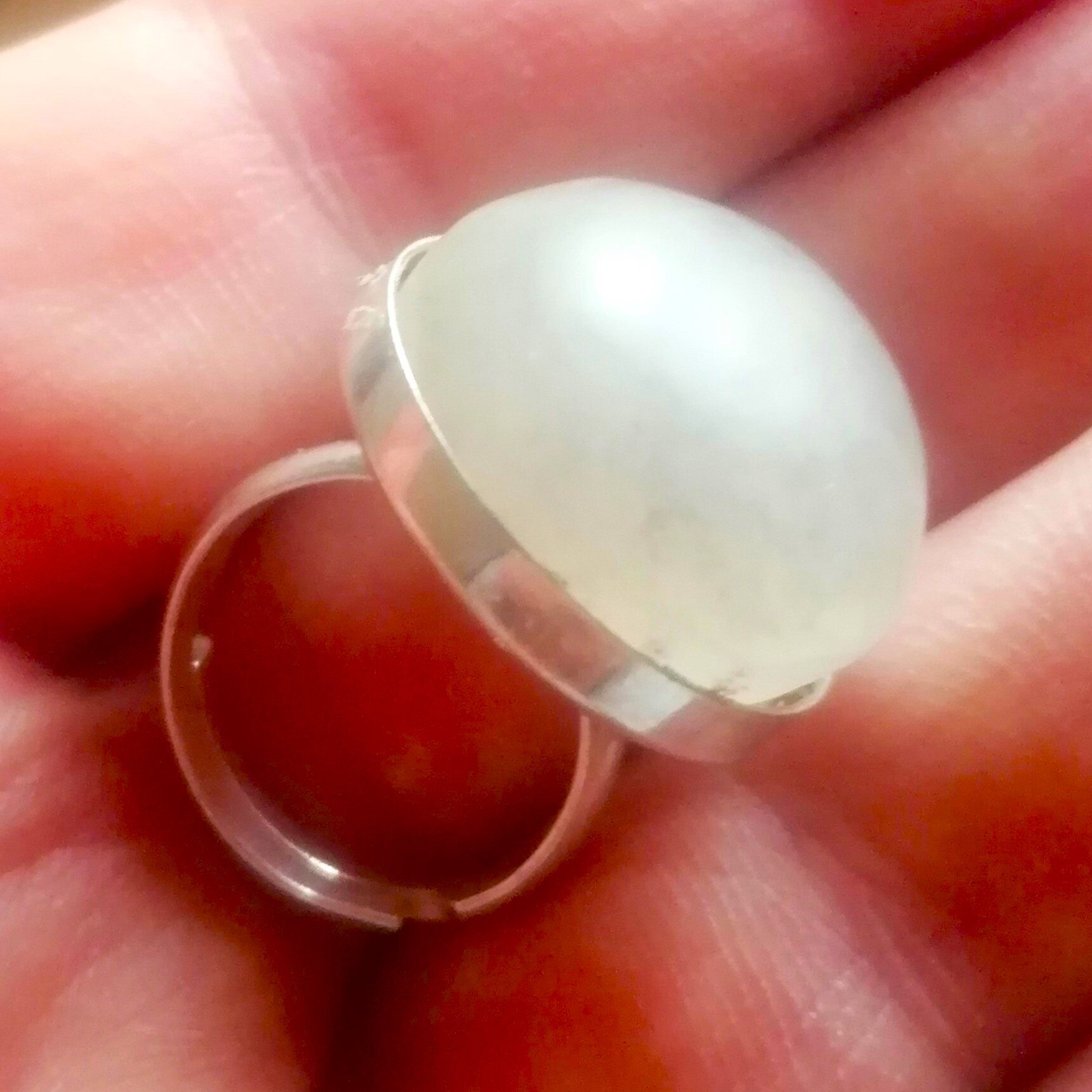 Inel argint 925 cu piatra lunii alba rotund diametru 20 mm - eMAG.ro