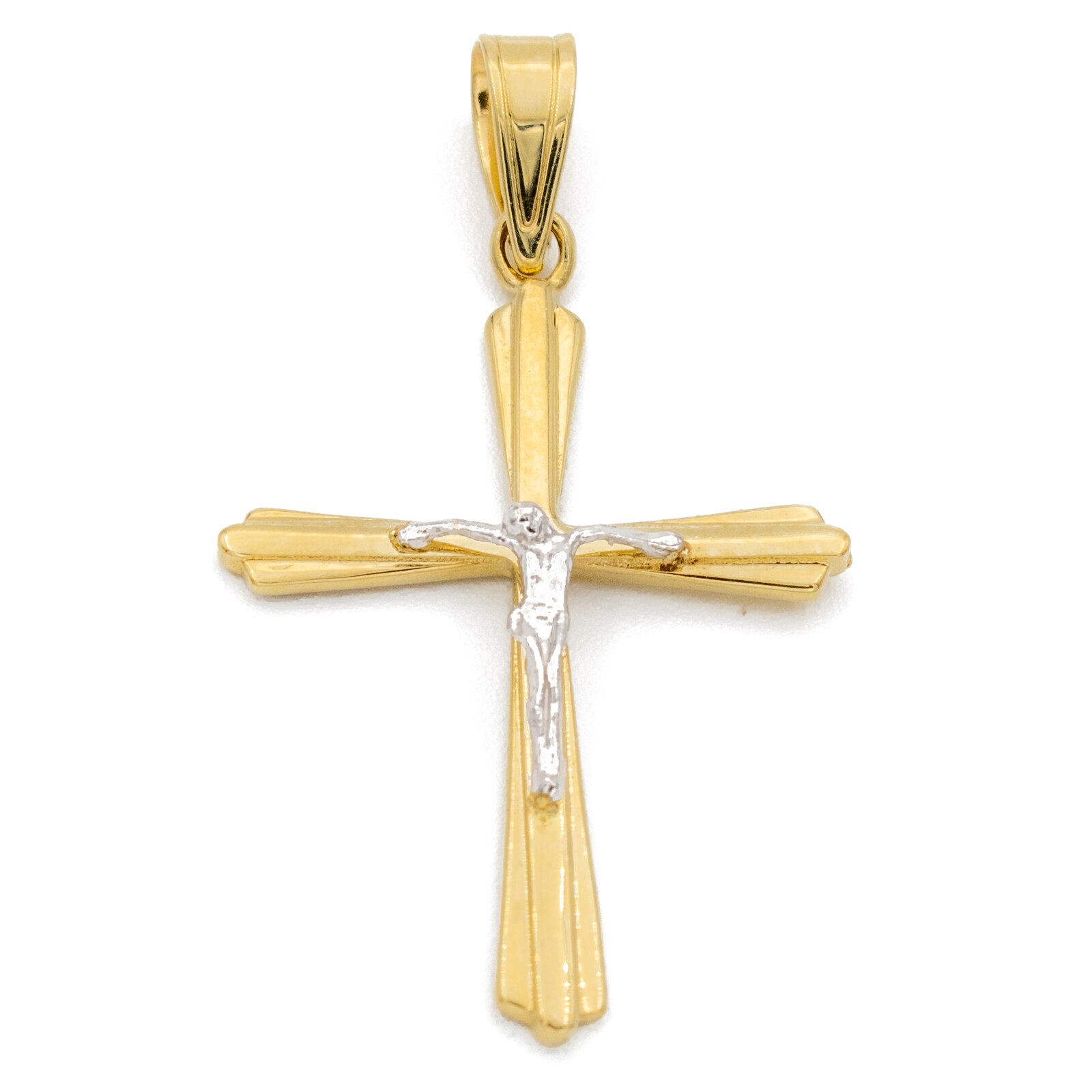Pandantiv Cruce Aur Galben Alb 14k - eMAG.ro