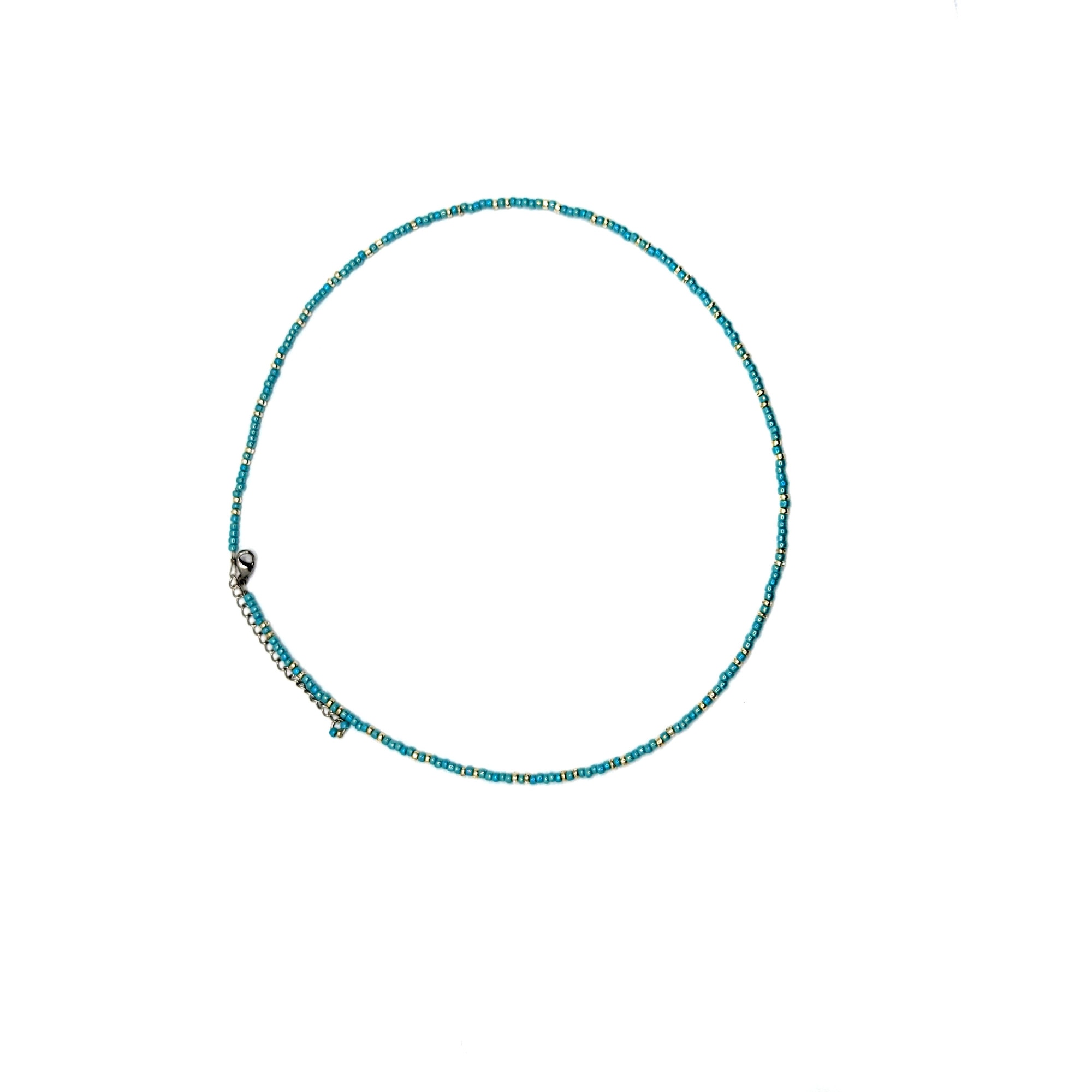 Colier turcoaz miyuki si argintiu lucrat manual - eMAG.ro