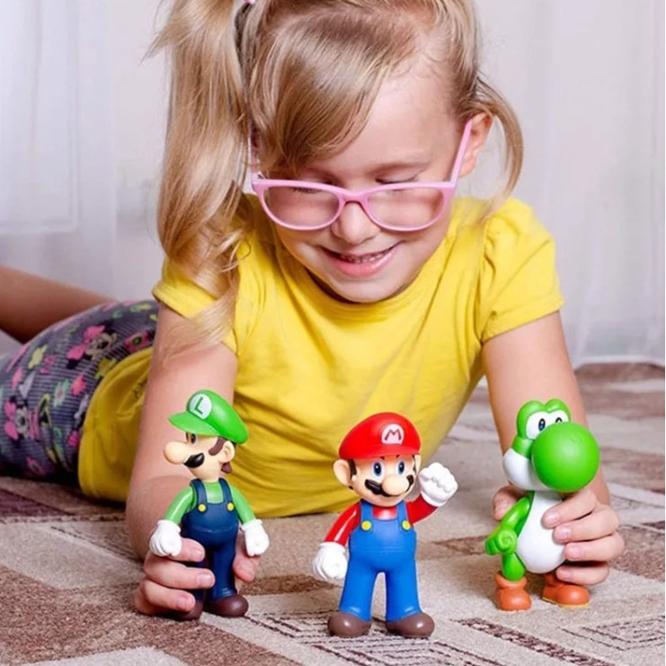 Set 6 figurine de actiune, Super Mario Bros, PVC/ABS, 4-7 cm ...