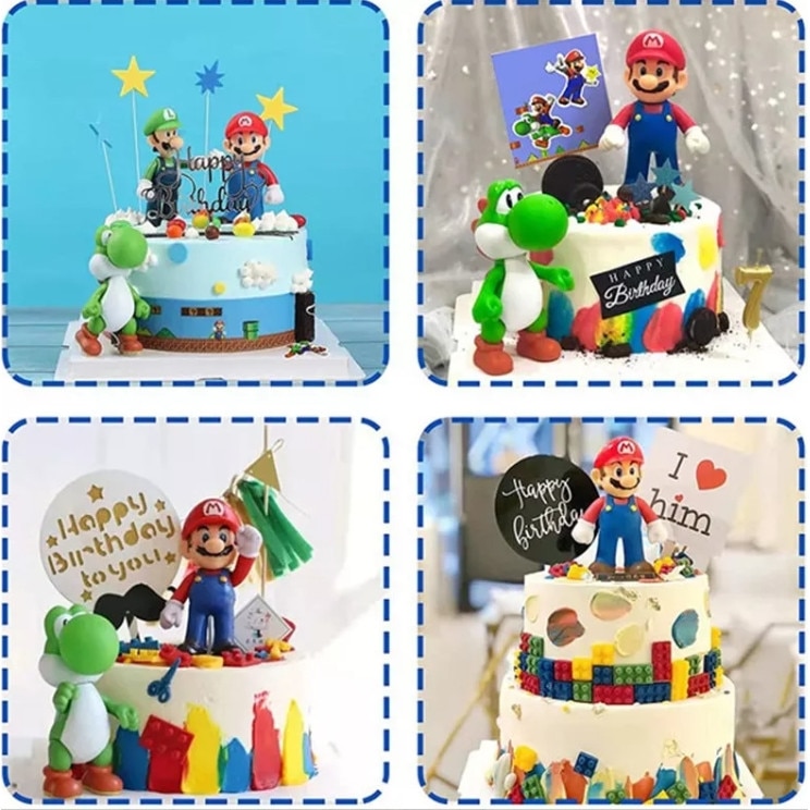 Set 6 figurine de actiune, Super Mario Bros, PVC/ABS, 4-7 cm ...