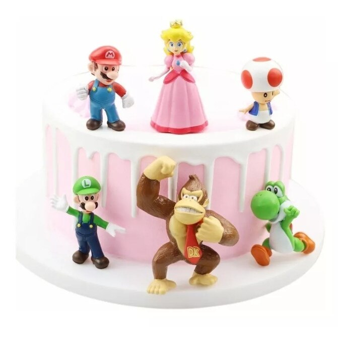 Set 6 figurine de actiune, Super Mario Bros, PVC/ABS, 4-7 cm ...