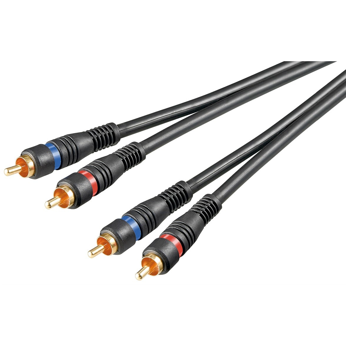 Cablu audio STEREO 2x RCA 0.2m tata-tata dublu ecranat OFC Goobay - eMAG.ro