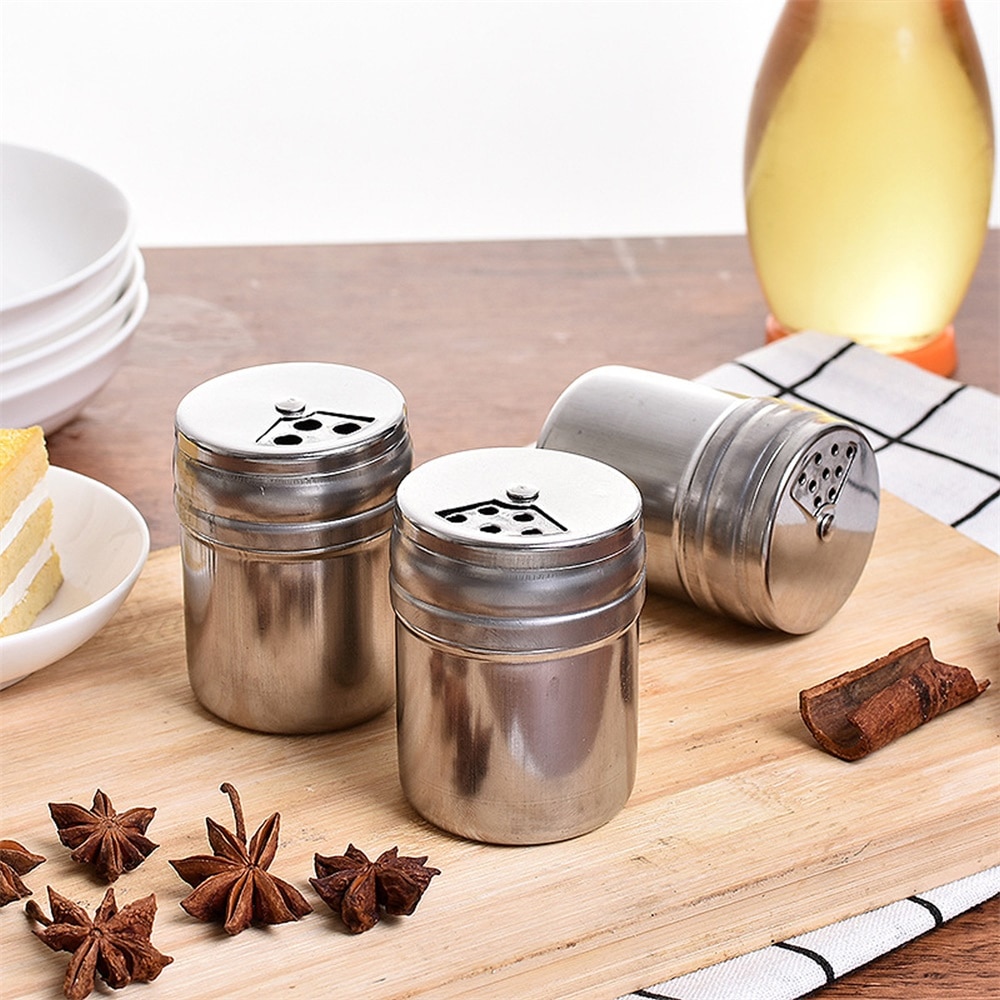 Set 2 cutii de condimente, Inox, Argintiu - eMAG.ro