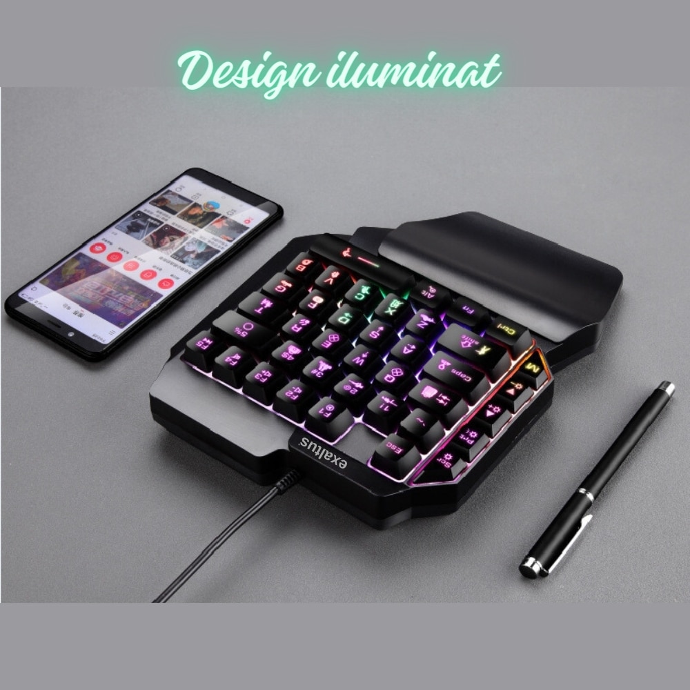 Mini Tastatura Gaming Mecanica pentru o Mana, Universala ...