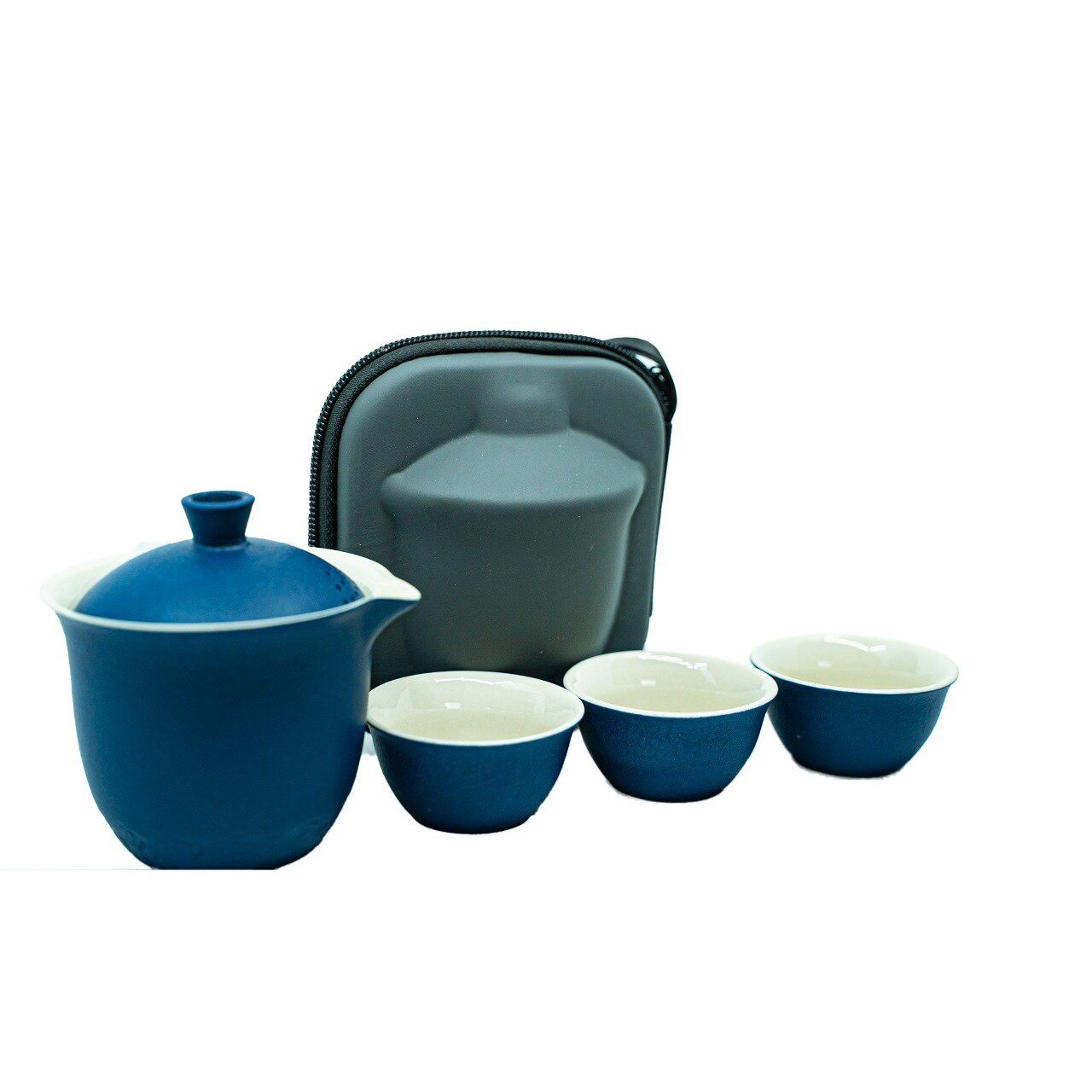 Set 4 piese pentru ceai chinezesc/japonez, Gaiwan + 3 cescute, Pretabil ...