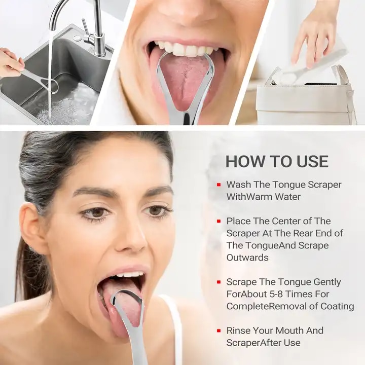 Set 2 dispozitiv de curatare limba, pentru igiena orala, anti halitoza ...