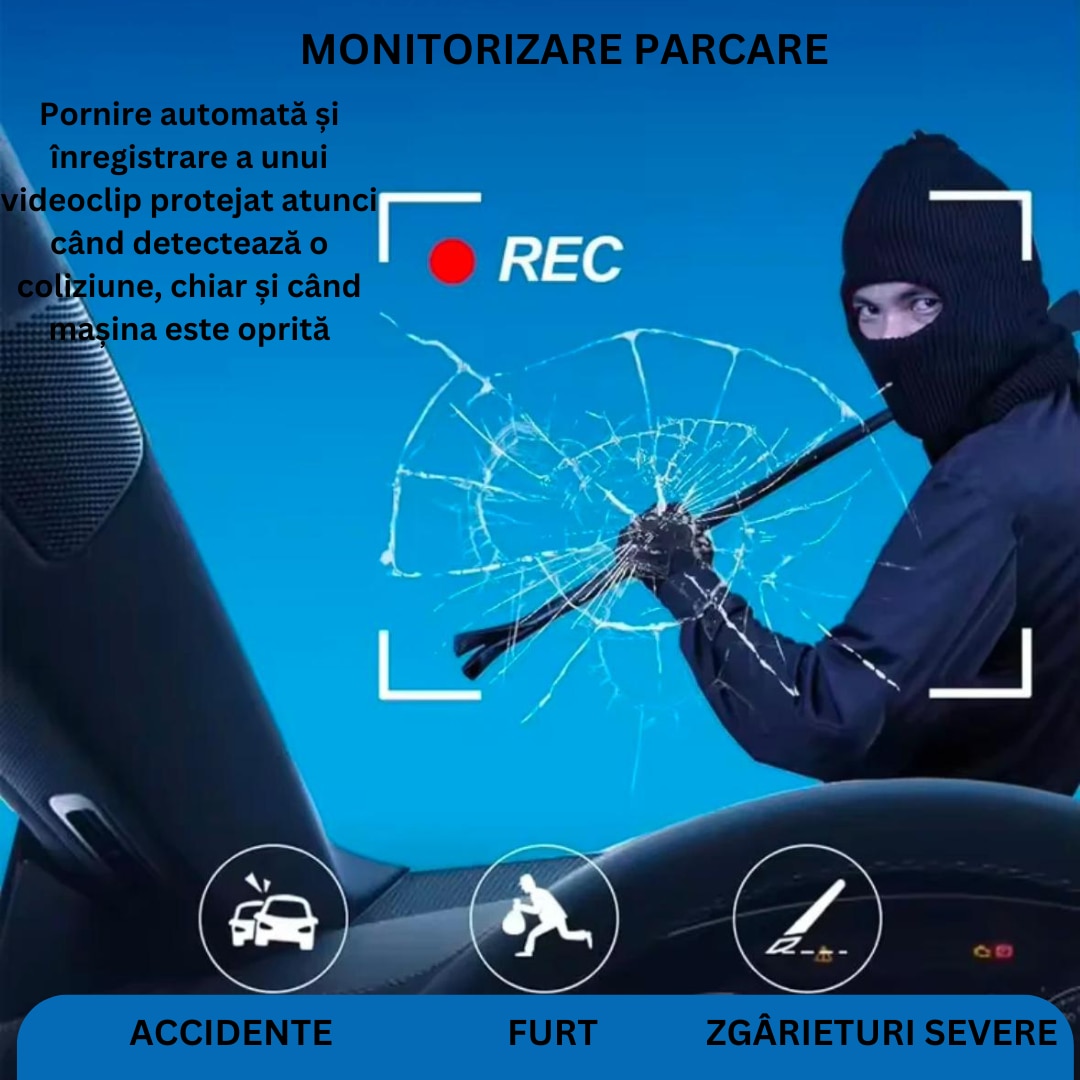 Camera auto de bord, Louluna, si card de memorie 32 GB, Wifi, Aplicatie ...