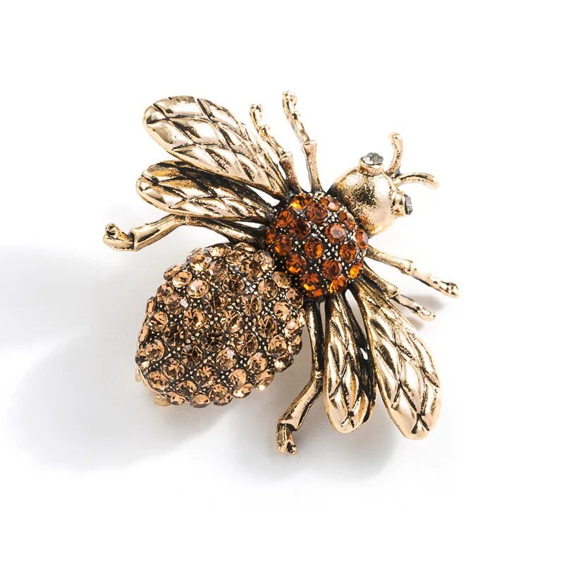 Brosa aurie, in forma de albina, decorata cu zirconiu, Bee - eMAG.ro