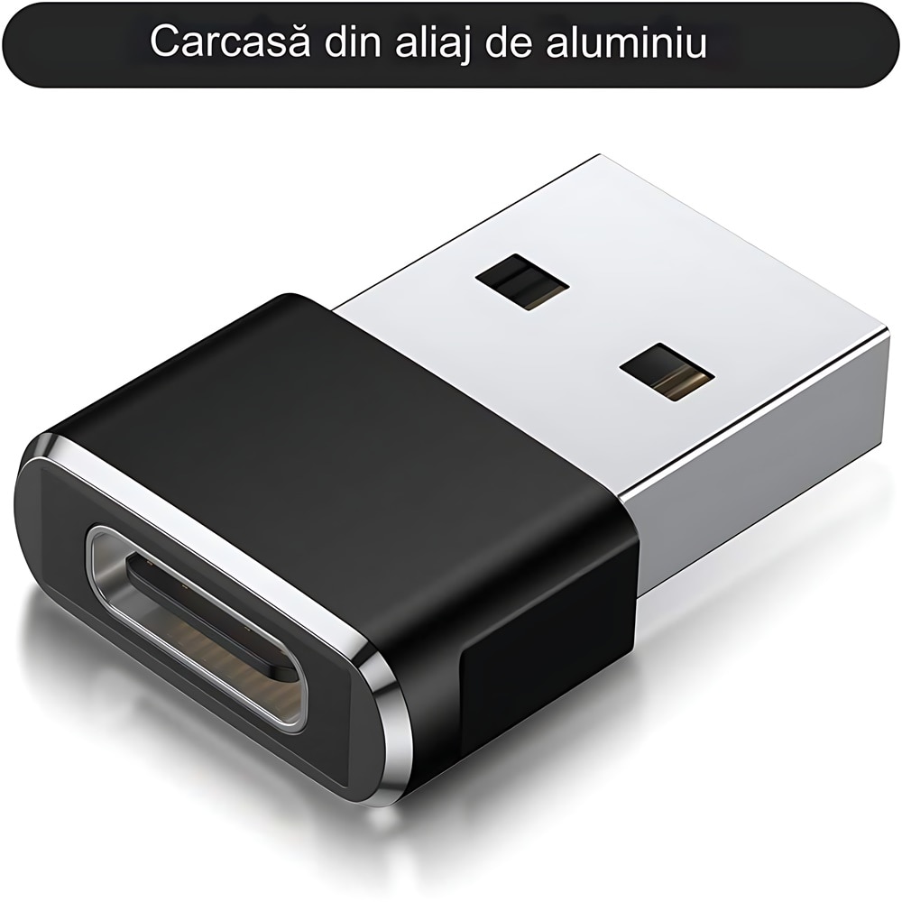 Комплект от 2 USB към USB-C адаптера, изработени от алуминий с бърза и ...