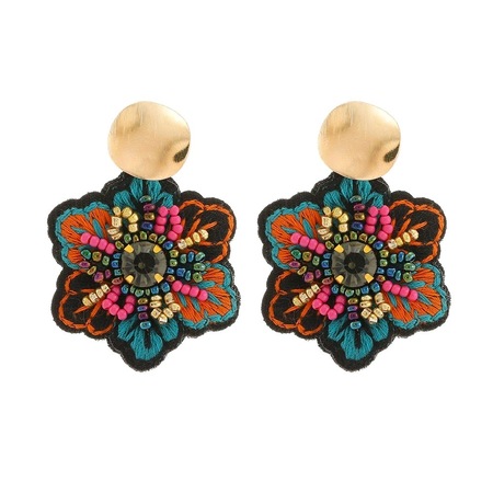 Cercei multicolori, in forma de floare, model tesut, Kiana - eMAG.ro